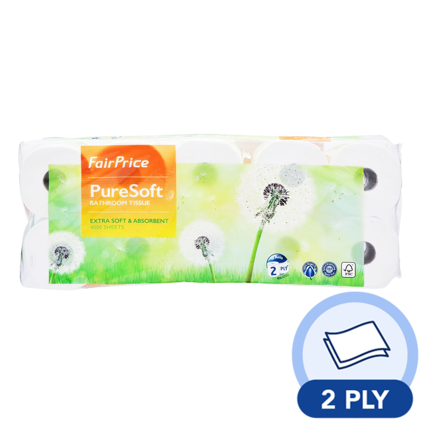 FairPrice Pure Soft Bathroom Tissue Roll (2ply) | NTUC FairPrice