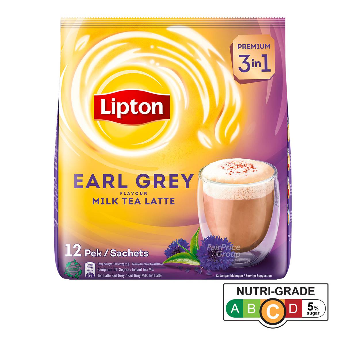 Lipton 3 in 1 Instant Milk Tea Latte - Earl Grey | NTUC FairPrice