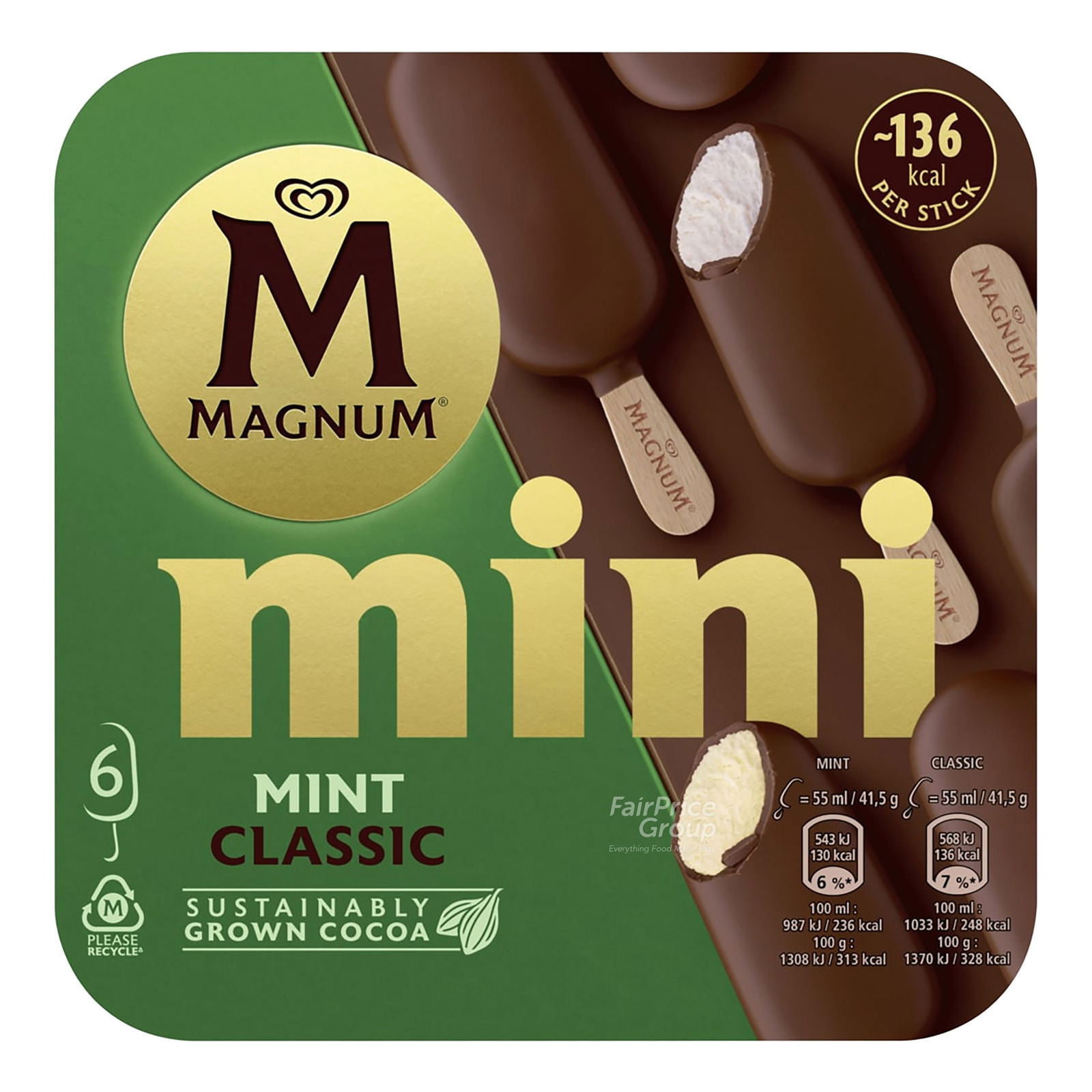 Magnum Mini Ice Cream - Classic Mint | NTUC FairPrice
