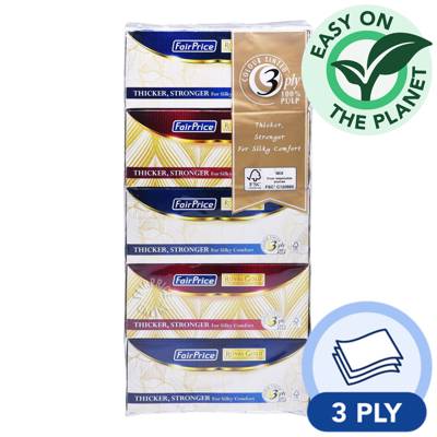 FairPrice Royal Gold Facial Tissue 3ply Box | NTUC FairPrice