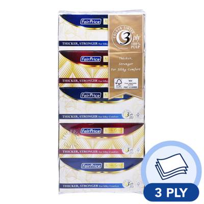 FairPrice Royal Gold Facial Tissue 3ply Box | NTUC FairPrice