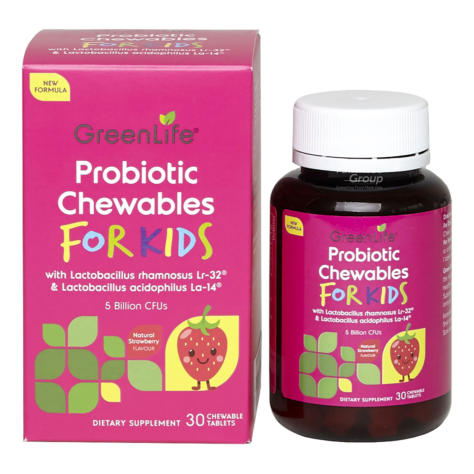 Greenlife Probiotic Chewables For Kids - Strawberry | NTUC FairPrice