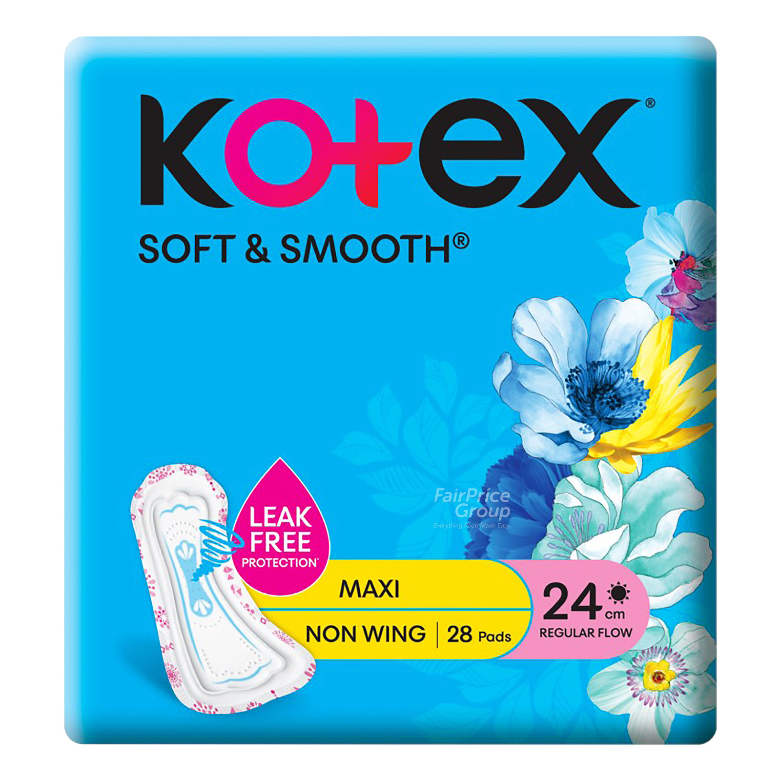 Kotex Soft & Smooth Maxi Non Wing Pads - Regular | NTUC FairPrice