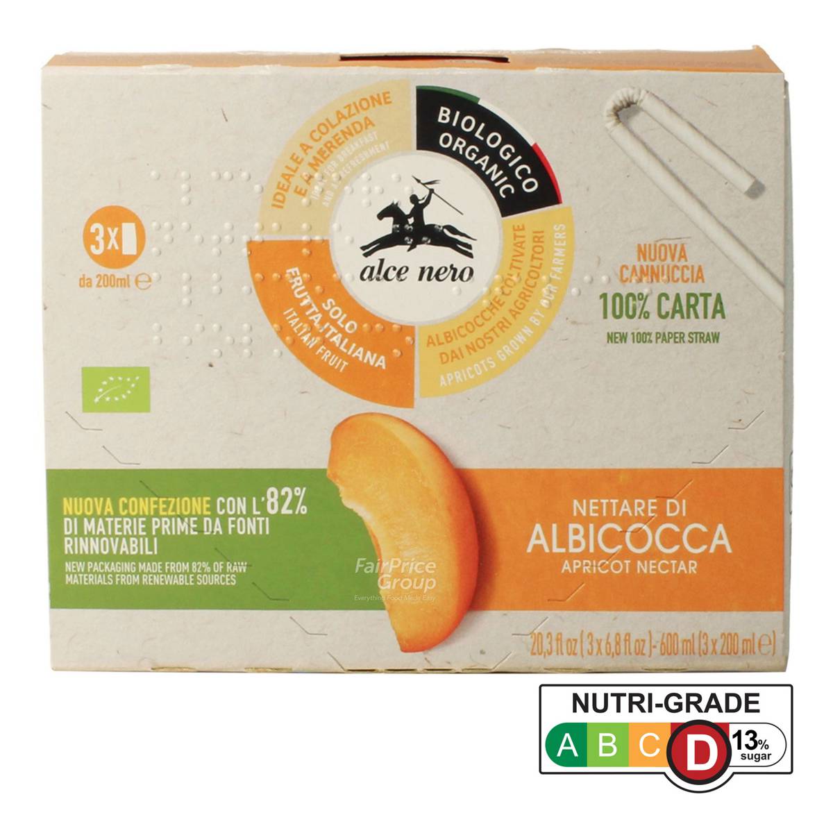 Alce Nero Organic Nectar Drink - Apricot | NTUC FairPrice