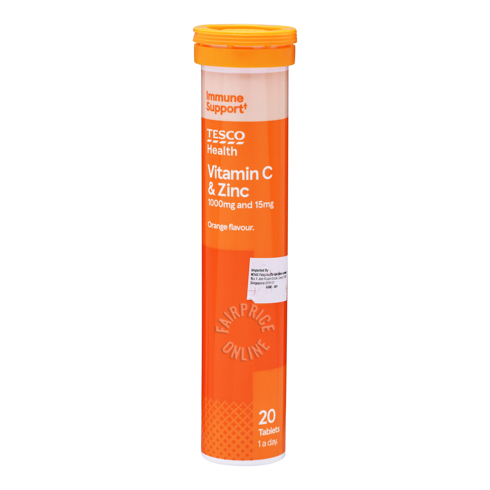 Tesco Vitamin C & Zinc Effervescent Tablets - Orange | NTUC FairPrice