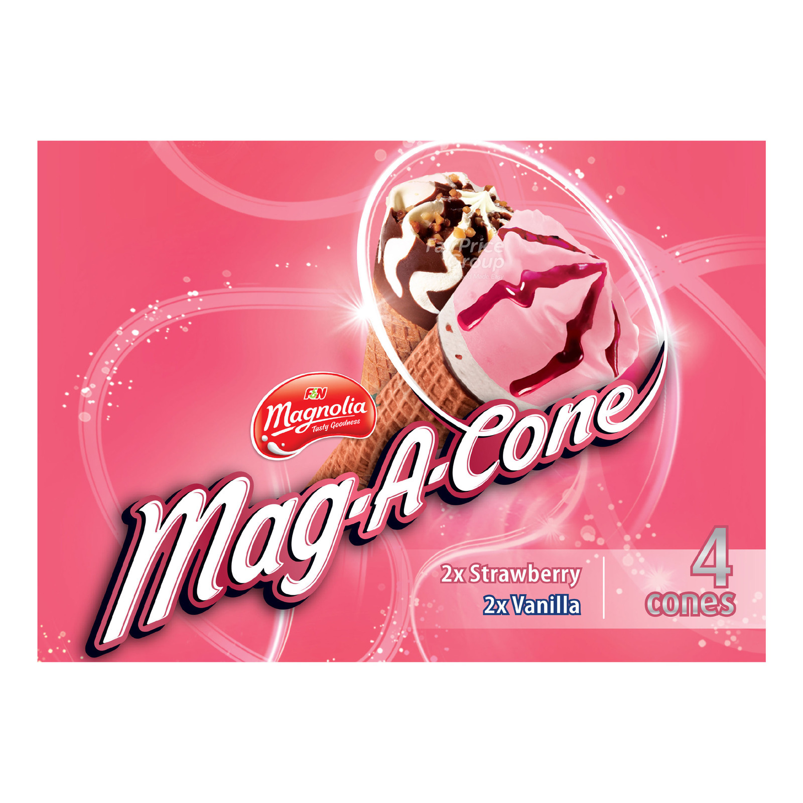 F & N Magnolia Mag-A-Cone Ice Cream - Strawberry & Vanilla | NTUC FairPrice