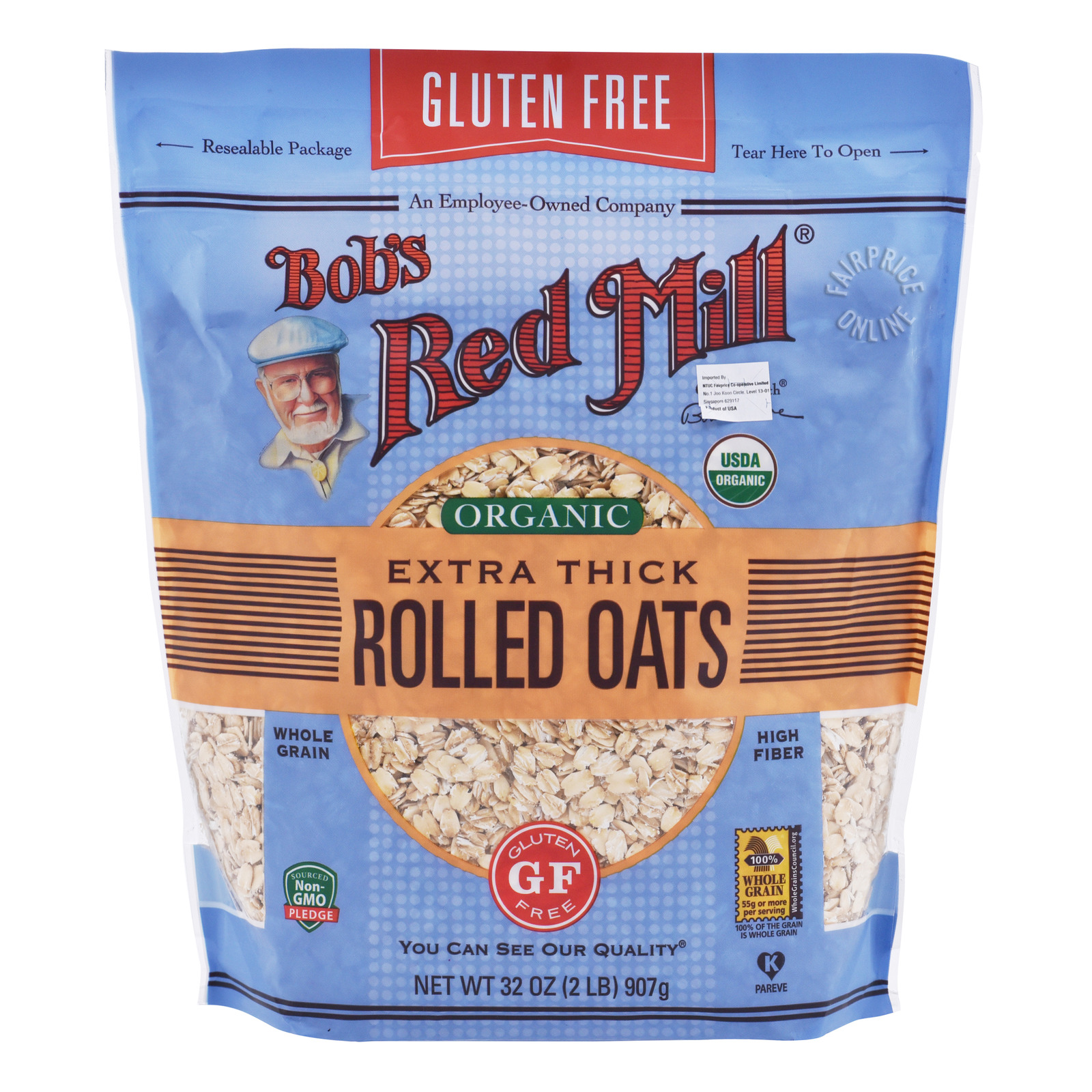 Bob's Red Mill Extra Thick Rolled Oats - Organic | NTUC FairPrice