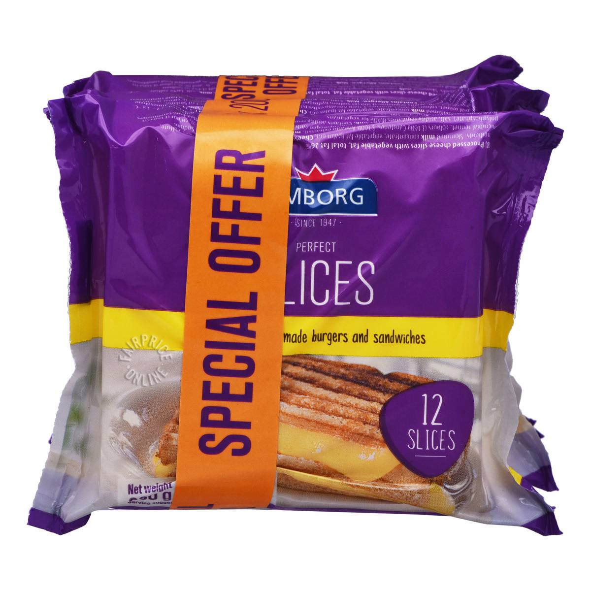 Emborg Sliced Cheese - Perfect Slices (Cheddar) | NTUC FairPrice