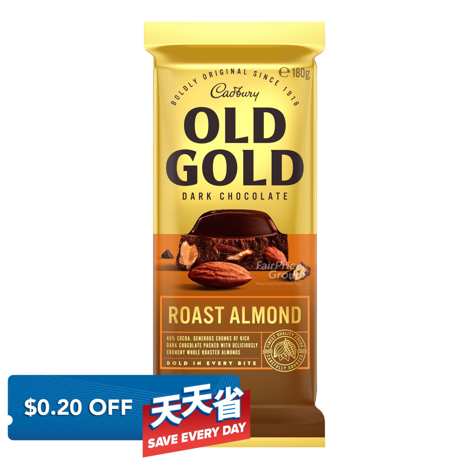 Cadbury Old Gold Dark Chocolate - Roast Almond | NTUC FairPrice