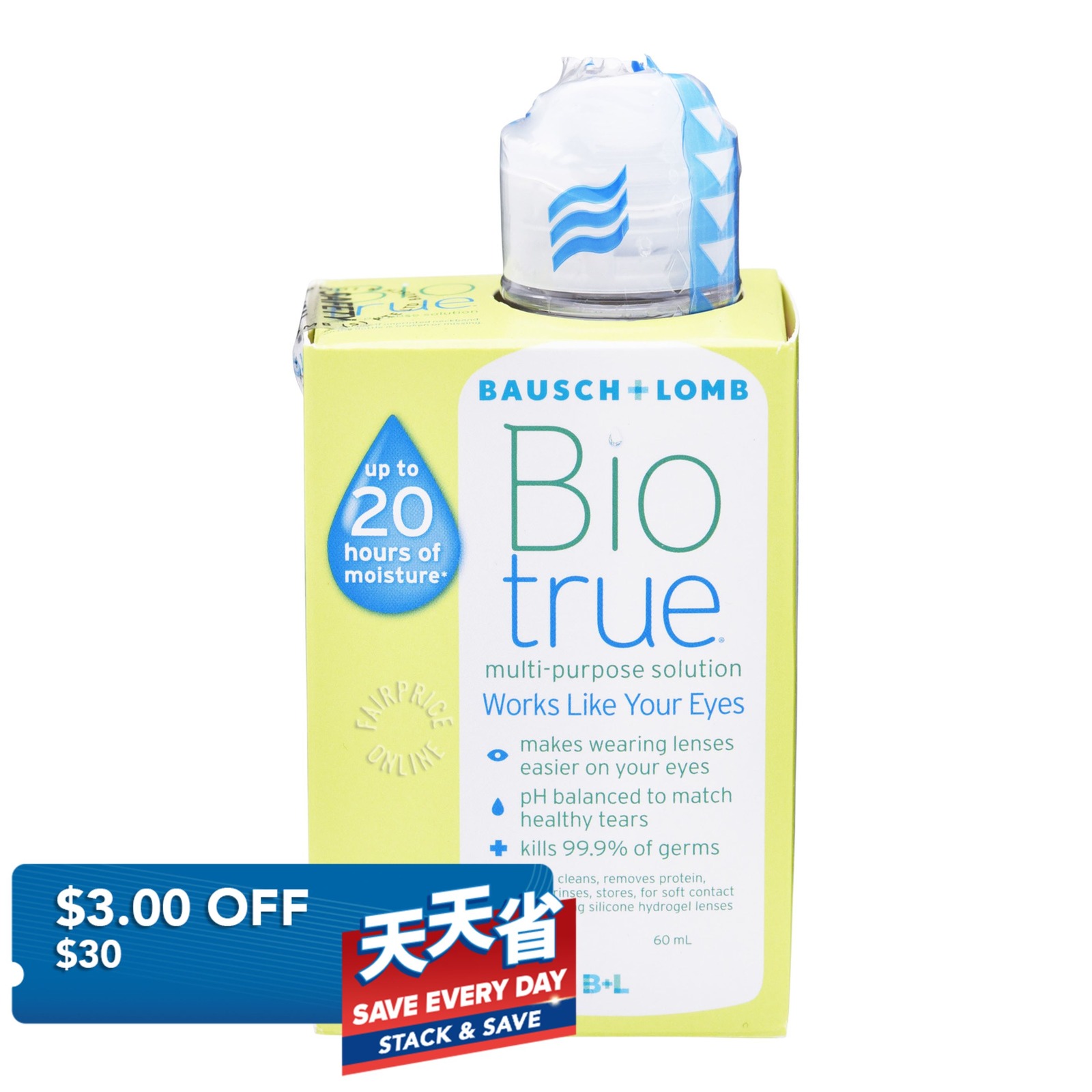 Bausch + Lomb Bio True Multi-Purpose Eye Solution | NTUC FairPrice