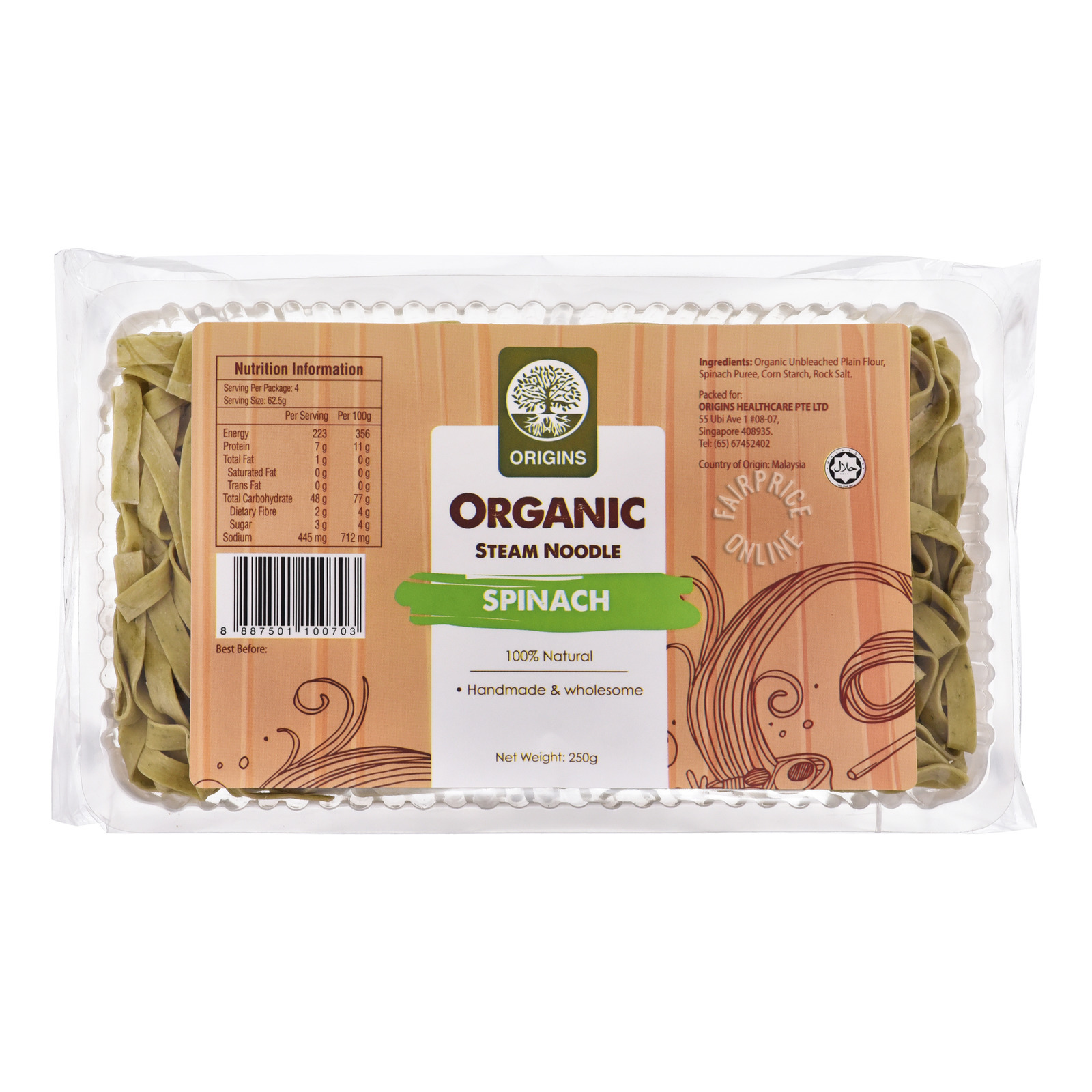 Origins Organic Steam Noodle - Spinach | NTUC FairPrice