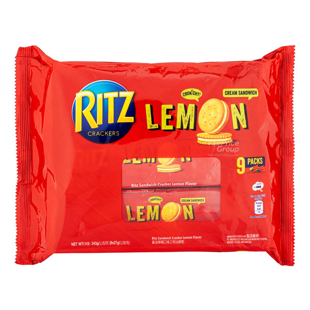 Ritz Sandwich Biscuits Multipack - Lemon Cream | NTUC FairPrice