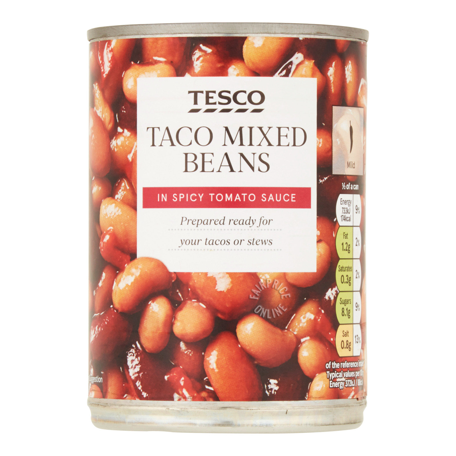 Tesco Taco Mixed Beans in Spicy Tomato Sauce | NTUC FairPrice