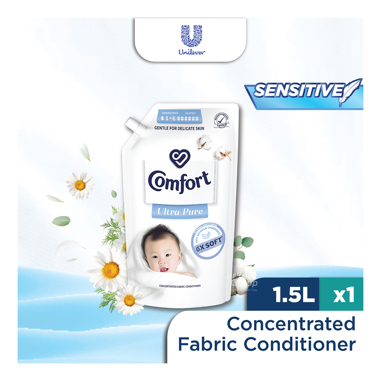 Comfort Ultra Concentrated Fabric Softener Refill - Pure | NTUC FairPrice