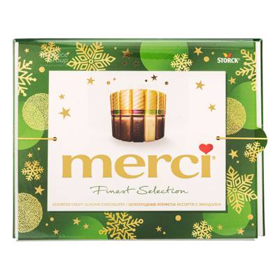 Merci Finest Selection Chocolate - Crispy Almond Assorted (Green ...
