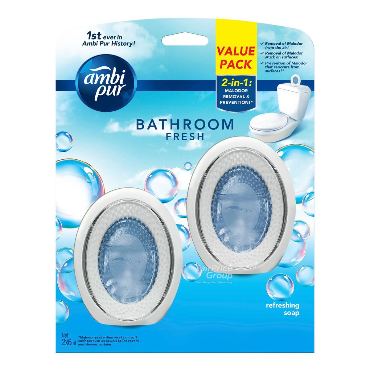 Ambi Pur Bathroom Fresh Freshener - Refreshing Soap | NTUC FairPrice