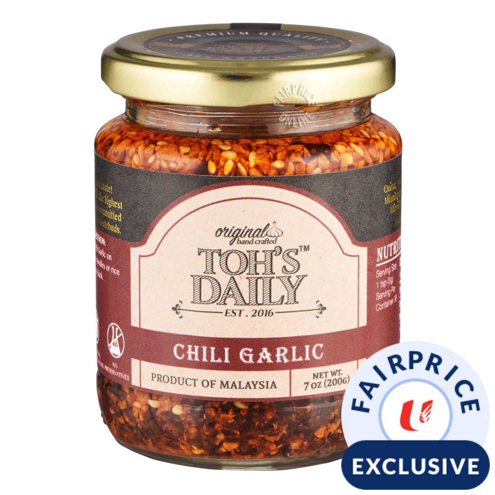 Toh's Daily Chili Garlic - Original | NTUC FairPrice