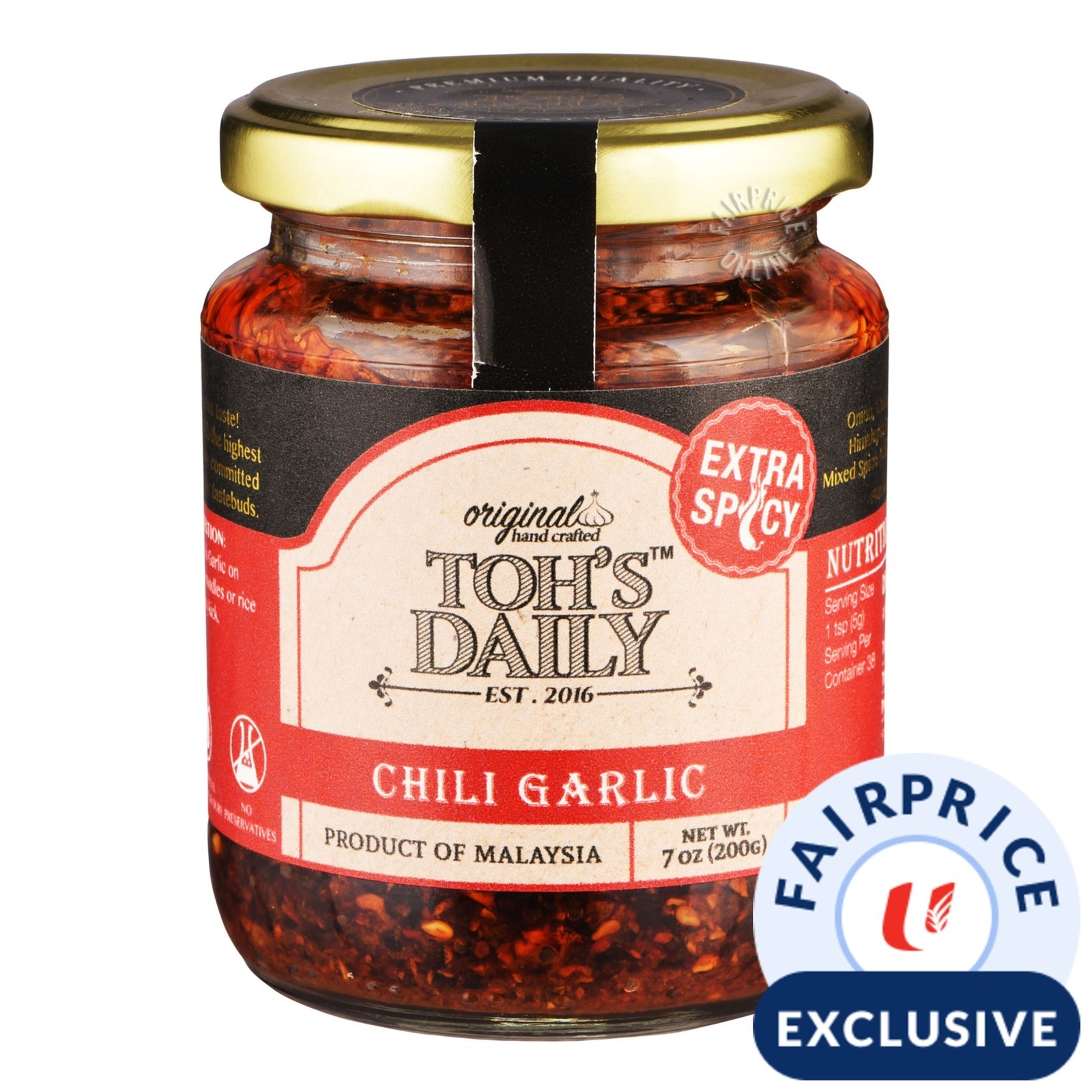 Toh's Daily Chili Garlic - Extra Spicy | NTUC FairPrice