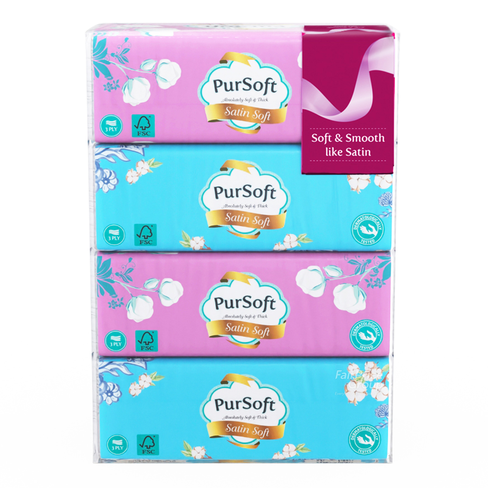 PurSoft Tissue Soft Pack - Satin Soft (3 ply) | NTUC FairPrice