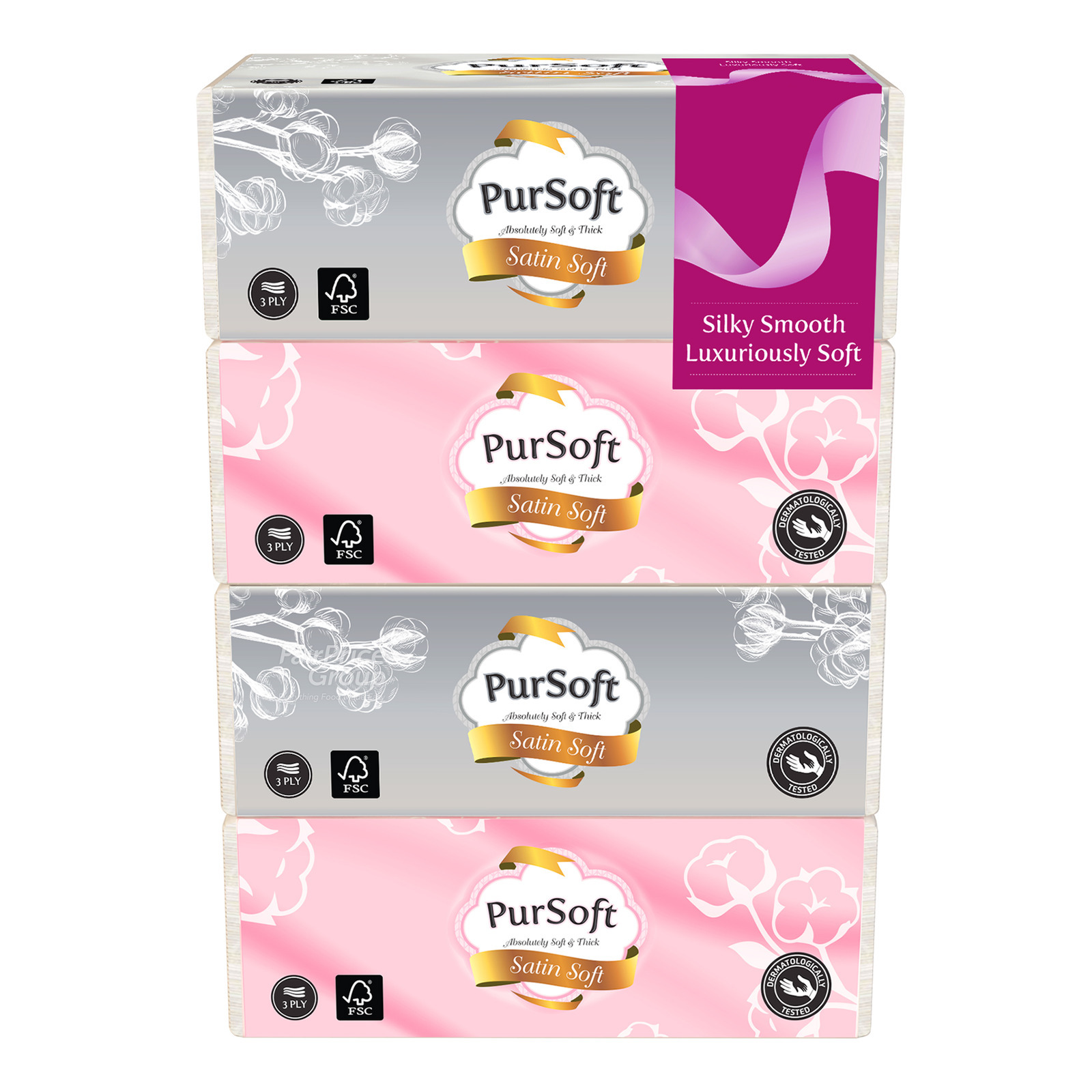 PurSoft Tissue Soft Pack - Satin Soft (3 ply) | NTUC FairPrice
