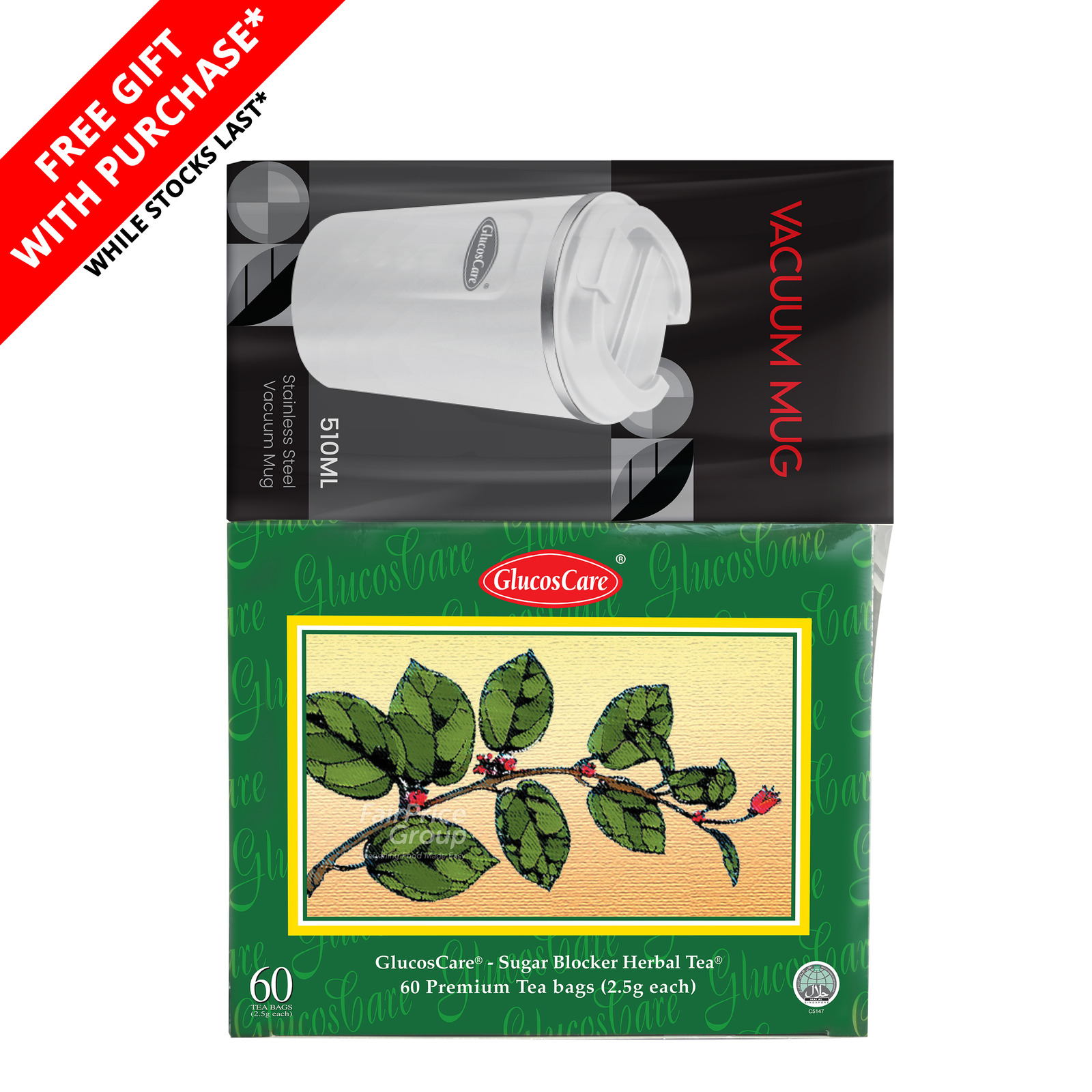 Glucoscare Herbal Tea + Vaccum Mug | NTUC FairPrice