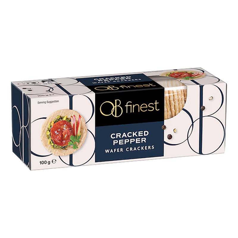 OB Finest Wafer Crackers - Cracked Pepper | NTUC FairPrice