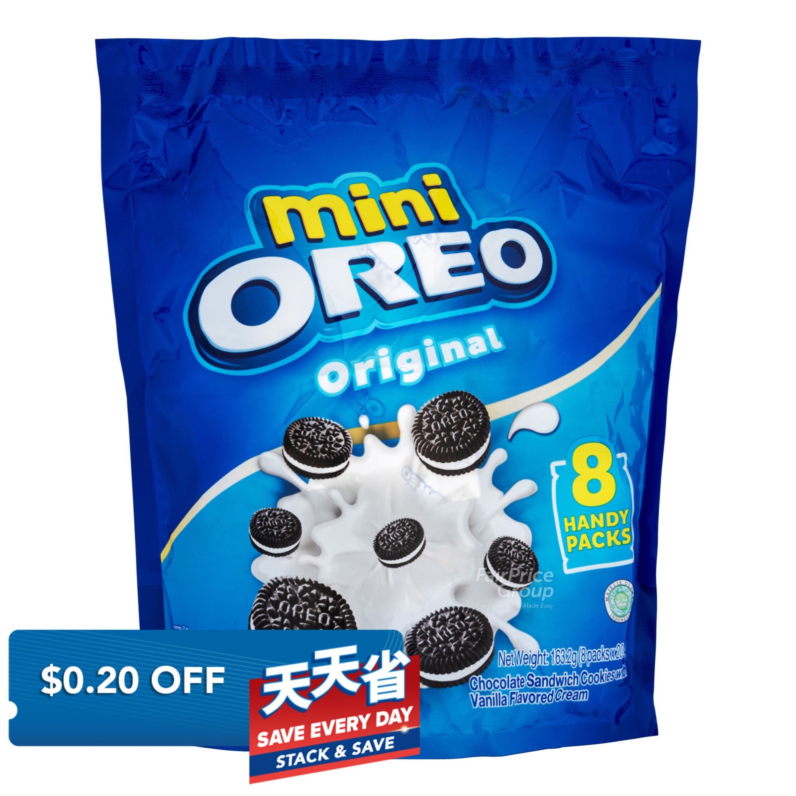Oreo Mini Sandwich Cookies Sharepack - Vanilla | NTUC FairPrice