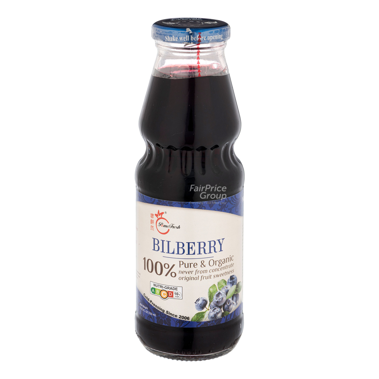 PomeFresh Organic 100% Pure Natural Juice - Bilberry | NTUC FairPrice
