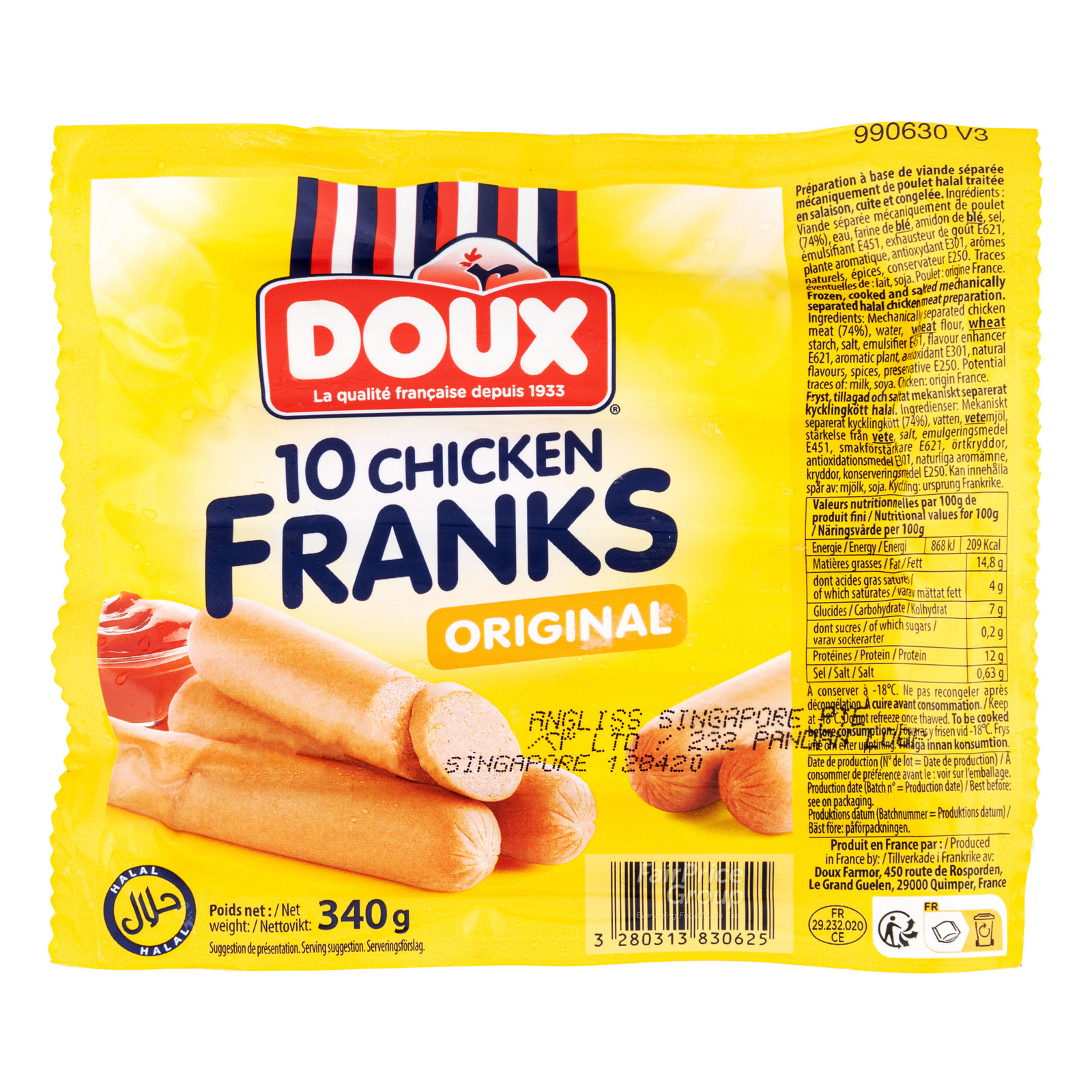 Doux Frozen Chicken Franks - Original | NTUC FairPrice