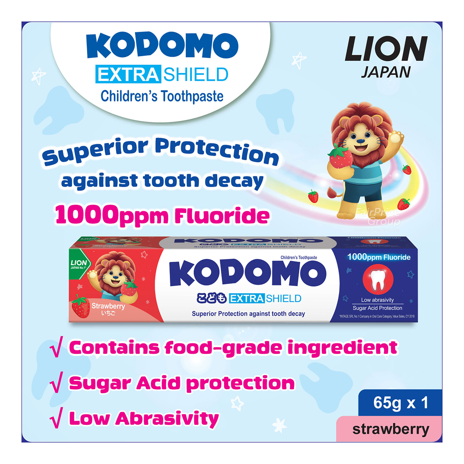 Kodomo Extra Shield Children's Toothpaste - Strawberry | NTUC FairPrice