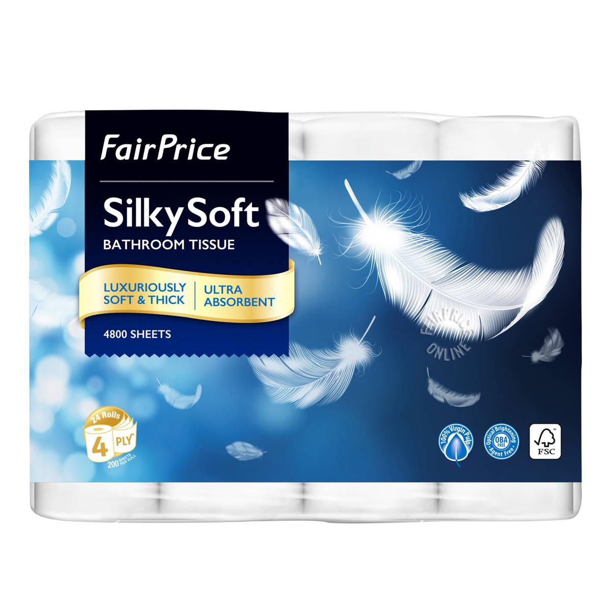 FairPrice Silky Soft Bathroom Tissue - 4 Ply | NTUC FairPrice