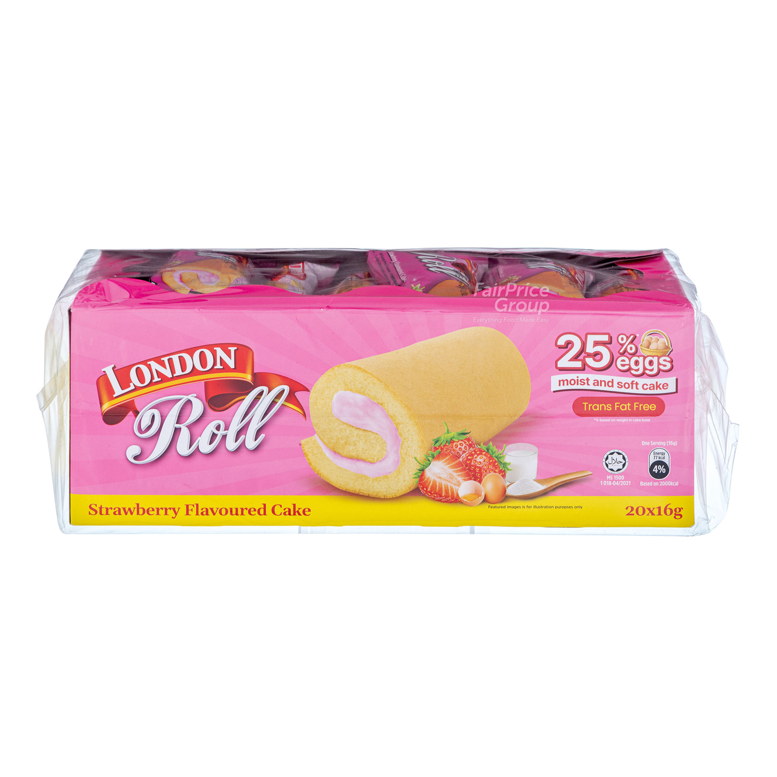 London Roll Cream Cake - Strawberry | NTUC FairPrice