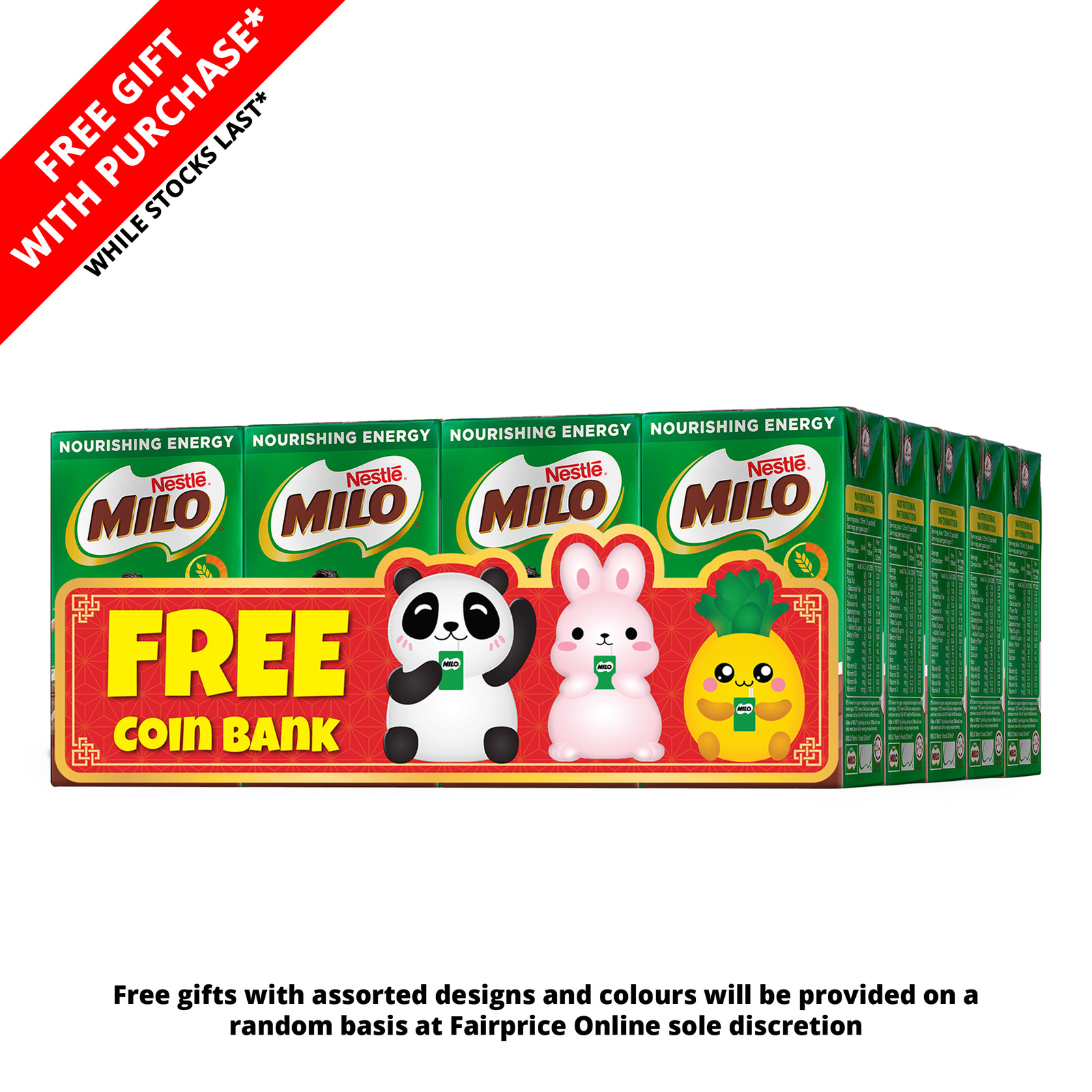 Milo Chocolate UHT Packet Drink + Free Coin Bank | NTUC FairPrice