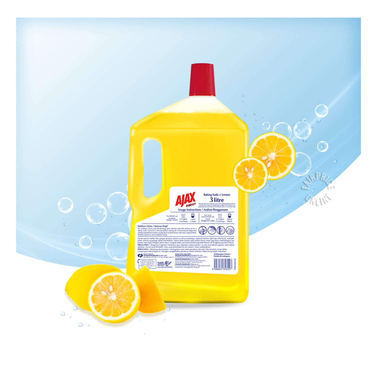 Ajax Boost Multipurpose Cleaner - Lemon & Baking Soda | NTUC FairPrice