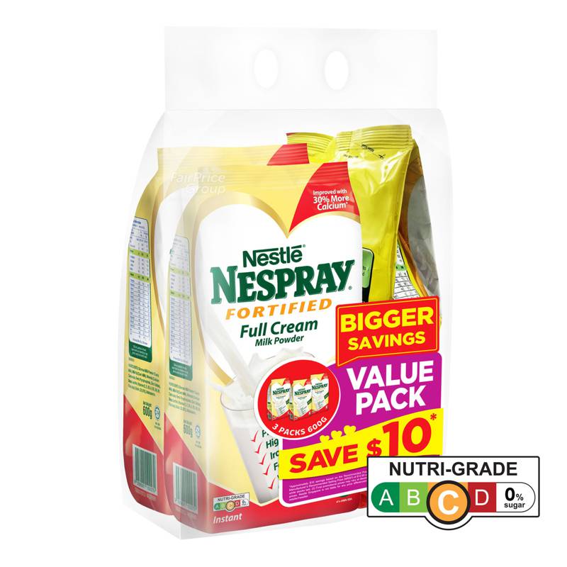 Nespray Fortified Instant Milk Powder - Full Cream (Value Pack) | NTUC ...