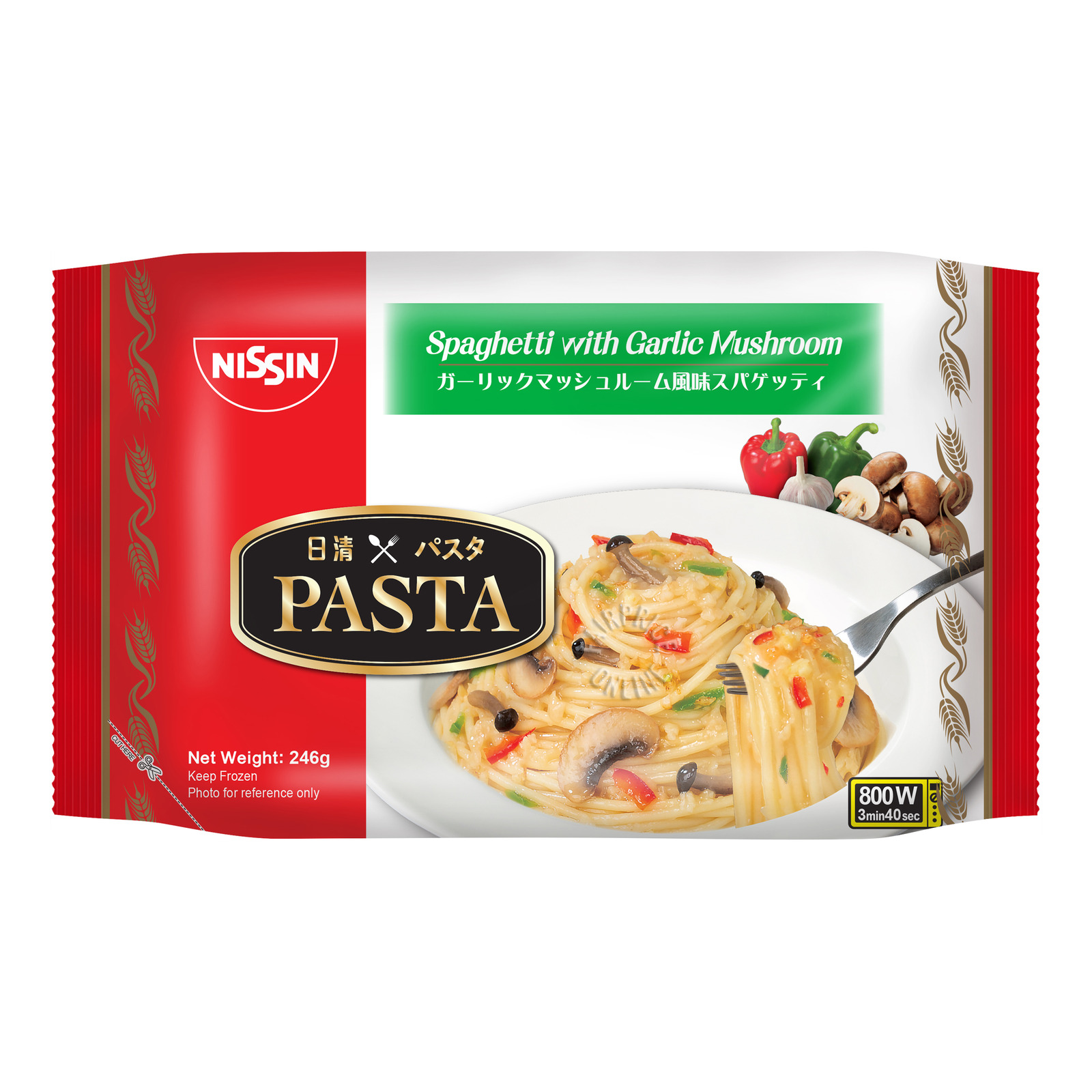 Nissin Frozen Pasta - Spaghetti with Garlic Mushroom | NTUC FairPrice