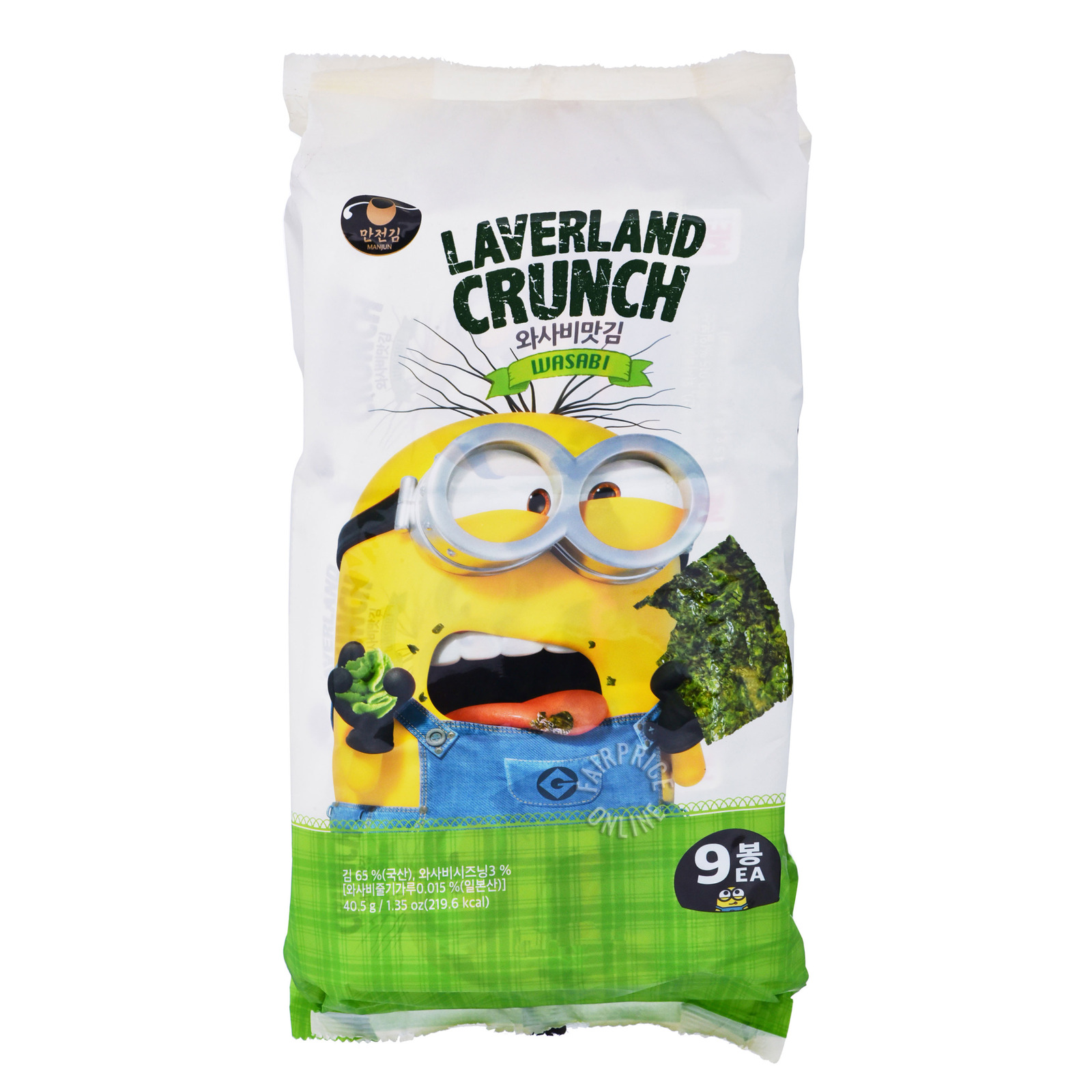Manjun Laverland Crunch Seaweed - Wasabi | NTUC FairPrice