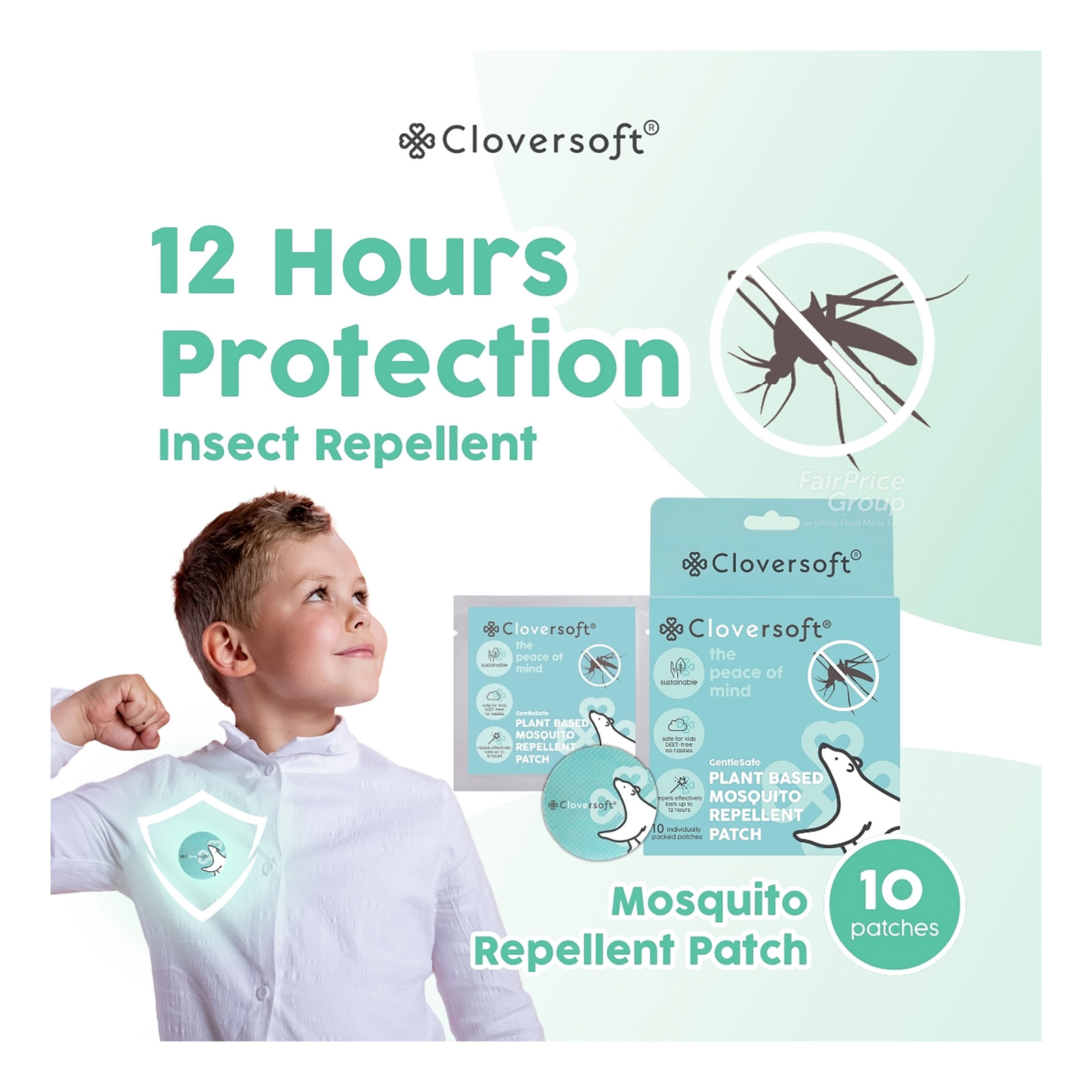 Cloversoft Plant-Based Mosquito Insects Repellent Patch | NTUC FairPrice