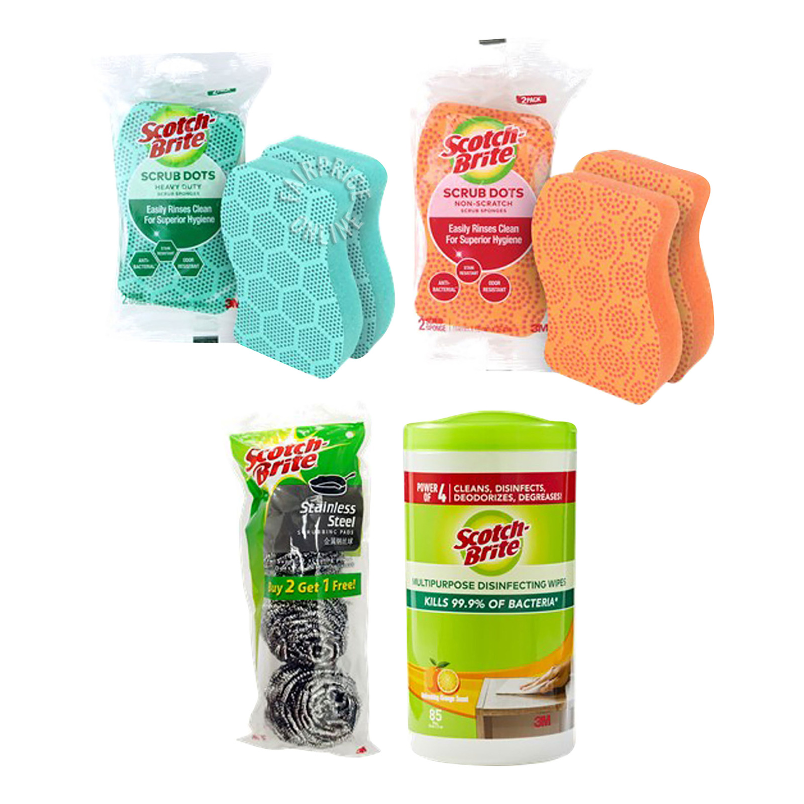 3M Scotch Brite Cleaning Tools Bundle - 1 | NTUC FairPrice