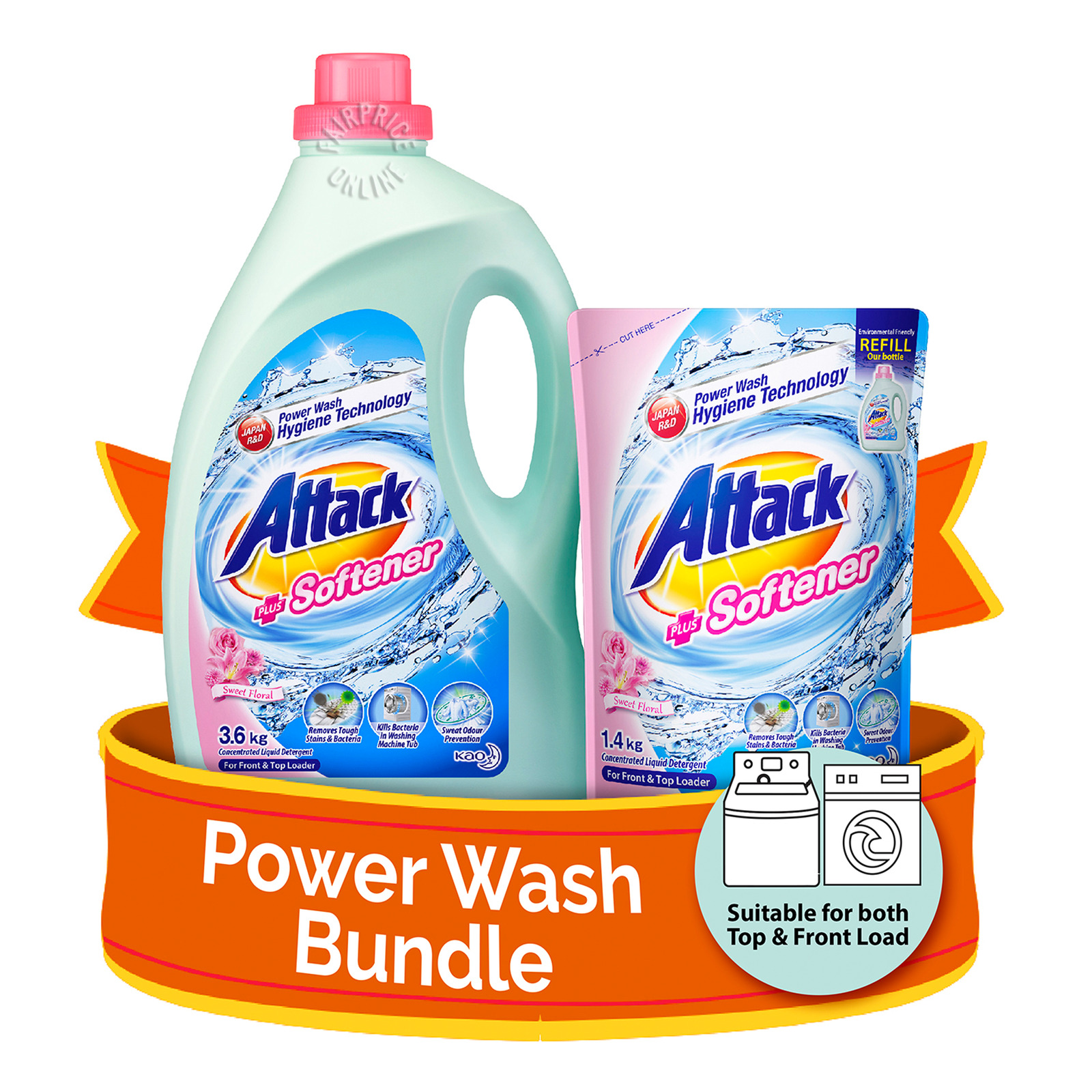 Attack Liquid Detergent + Refill Bundle - 1 | NTUC FairPrice
