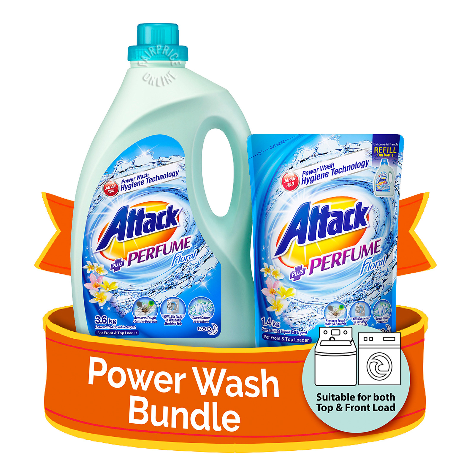 Attack Liquid Detergent + Refill Bundle - 2 | NTUC FairPrice