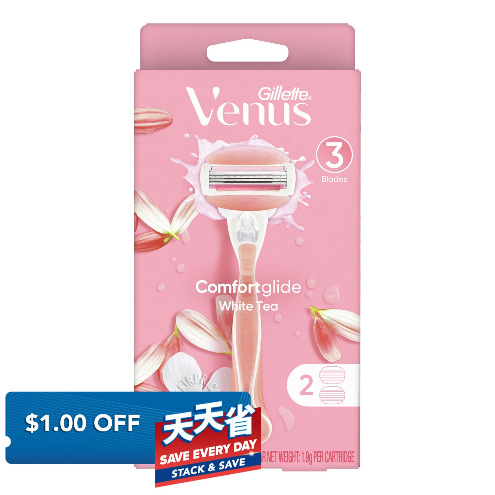 Gillette Venus Razor - Comfort Glide White Tea | NTUC FairPrice