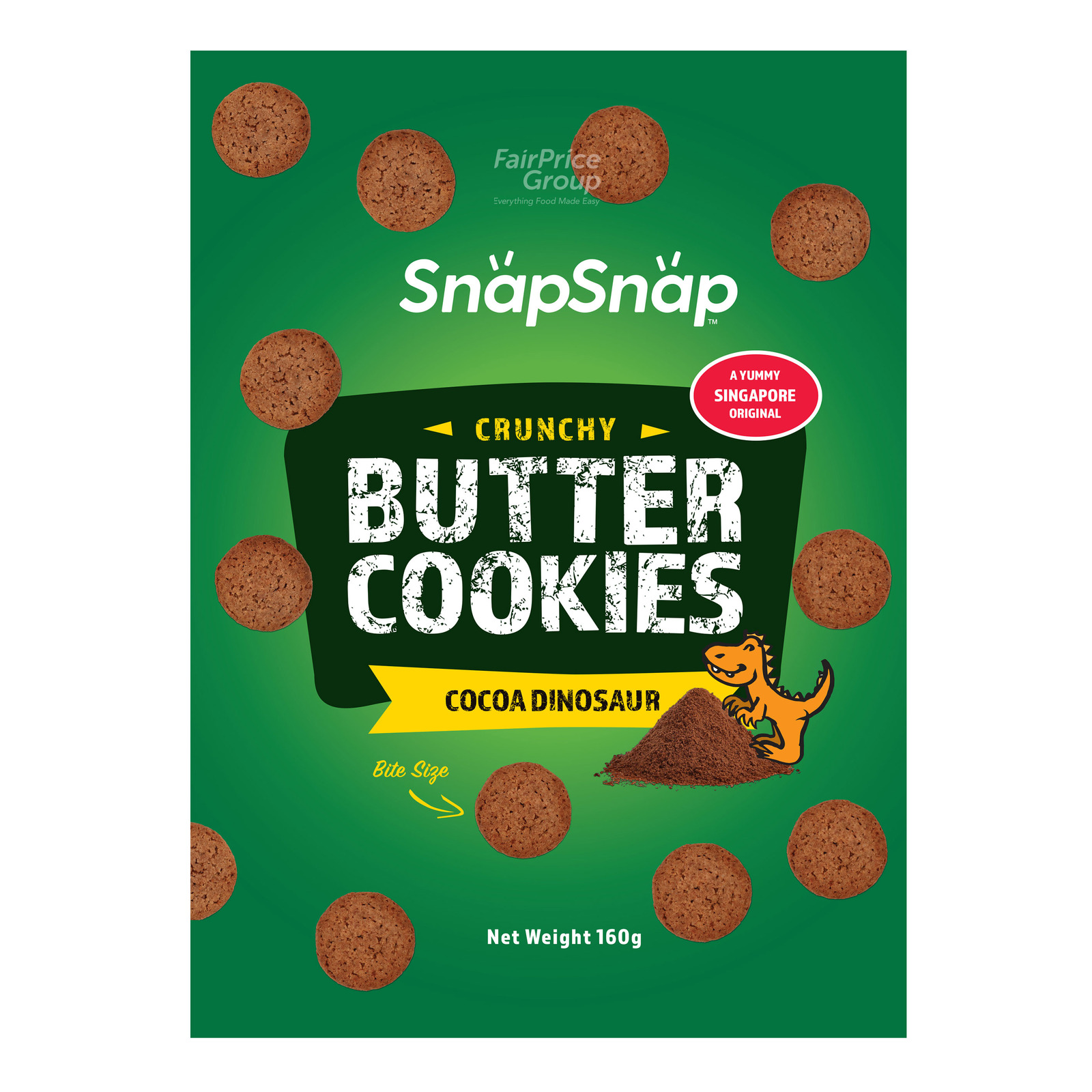 Snapsnap Crunchy Butter Cookies - Cocoa Dinosaur | NTUC FairPrice