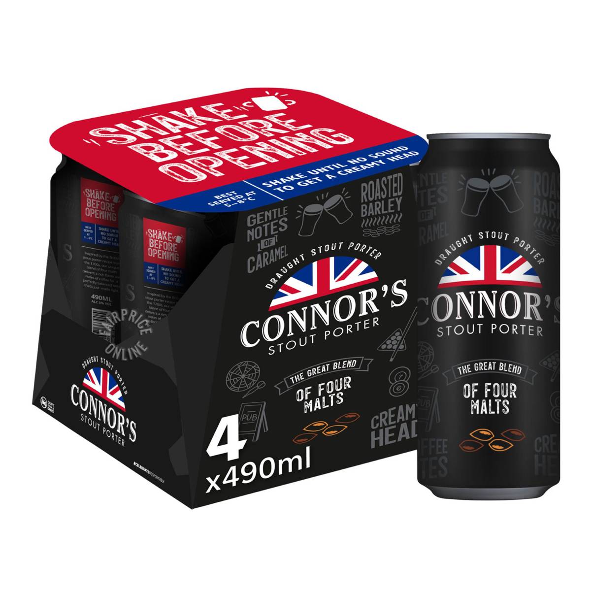 Connor's Stout Porter Can Beer - Four Malts | NTUC FairPrice