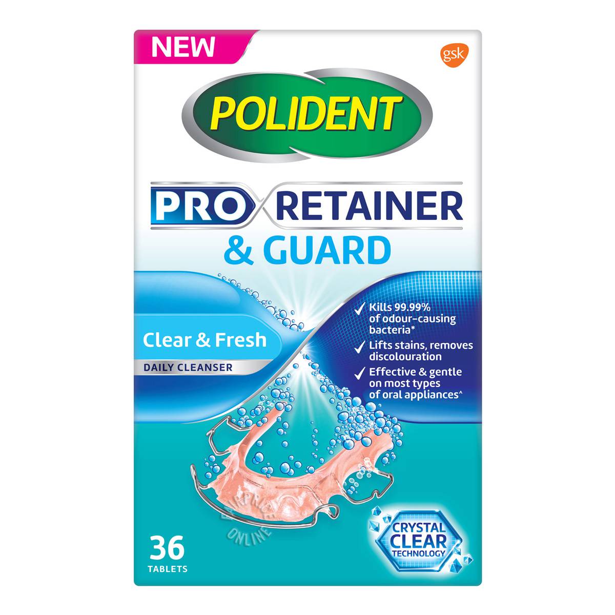 Polident Pro Retainer Daily Cleanser - Clear & Fresh | NTUC FairPrice