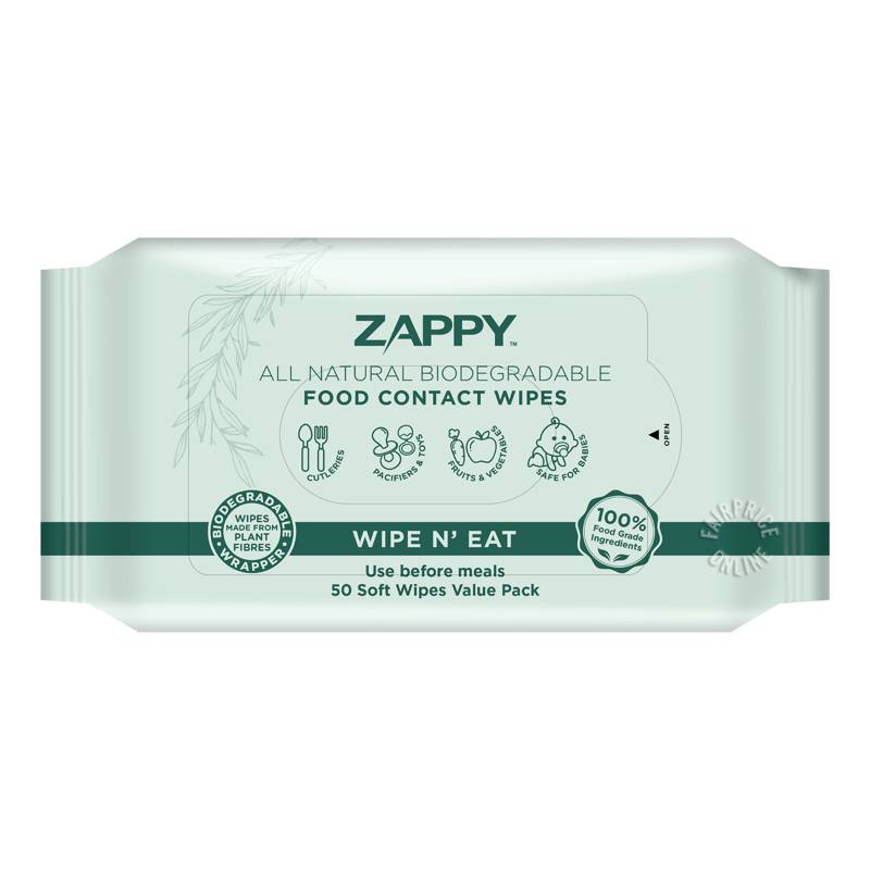 Zappy All Natural Food Contact Wipes - Wipe N' Eat | NTUC FairPrice