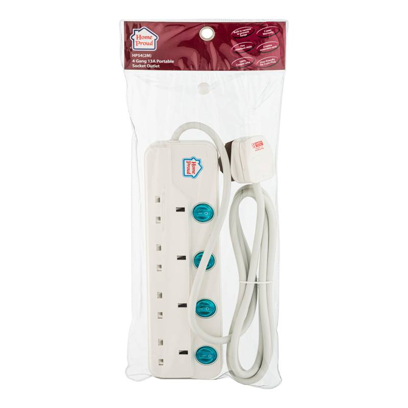 HomeProud 4 Gang 13A Portable Socket Outlet | NTUC FairPrice