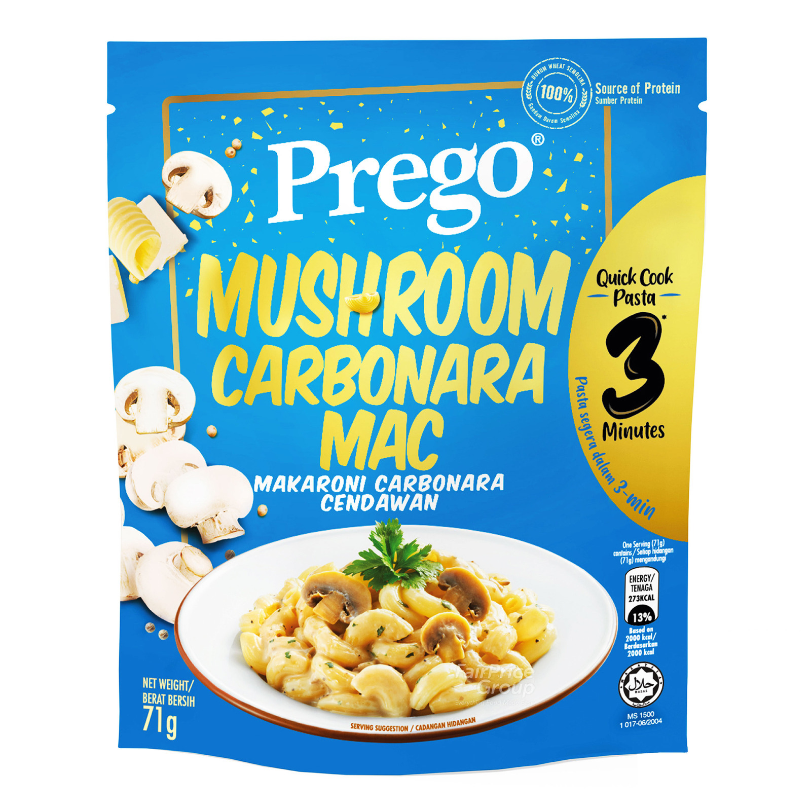 Prego Quick Cook Pasta - Mushroom Carbonara Mac 71g | NTUC FairPrice