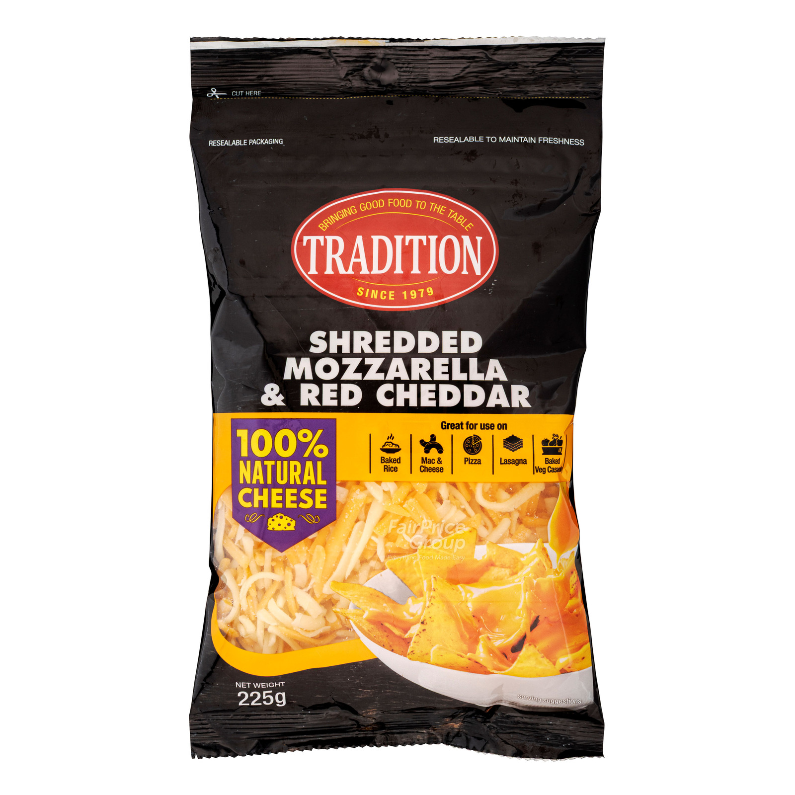 Tradition Shredded Mozzarella & Red Cheddar | NTUC FairPrice