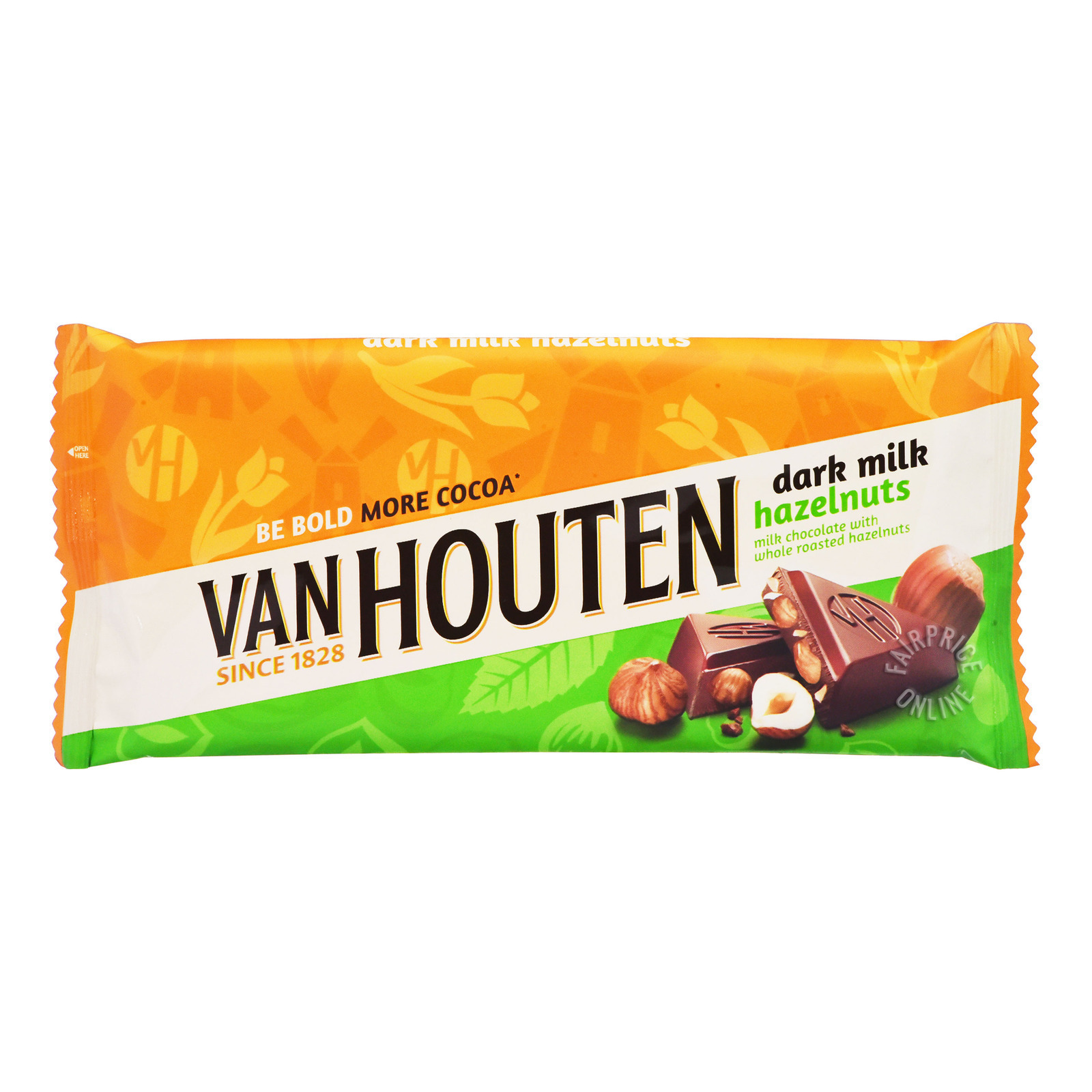 Van Houten Dark Milk Chocolate Bar - Hazelnuts | NTUC FairPrice